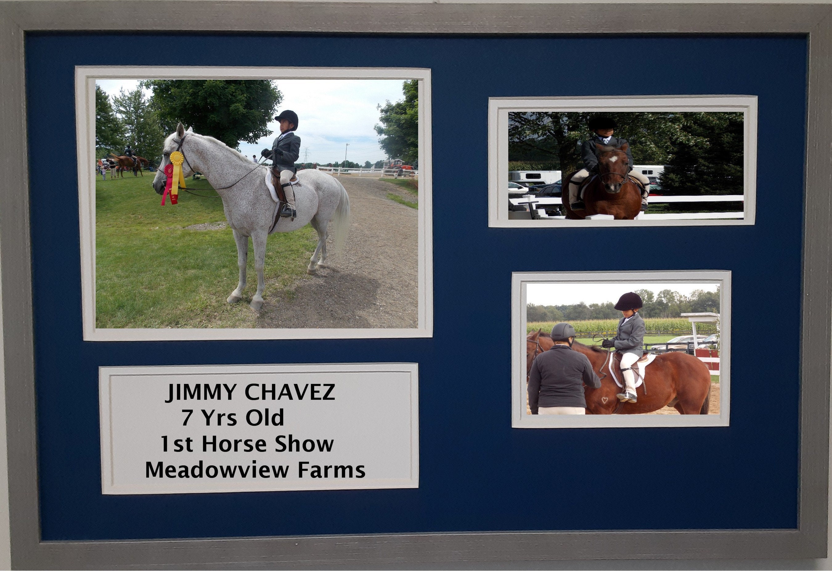Collage Photo Frame Wall Mount Display With Name Plate, Certificate or ...