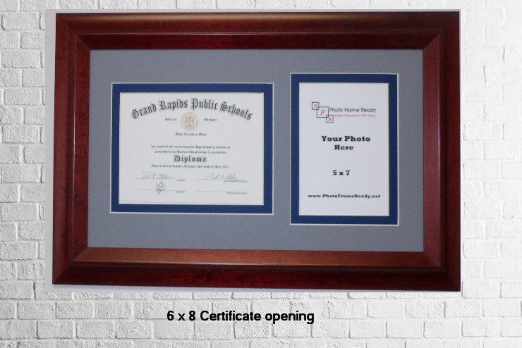 Graduation Diploma Frame: Cherry Mahogany, Double Matted With Photo - Etsy