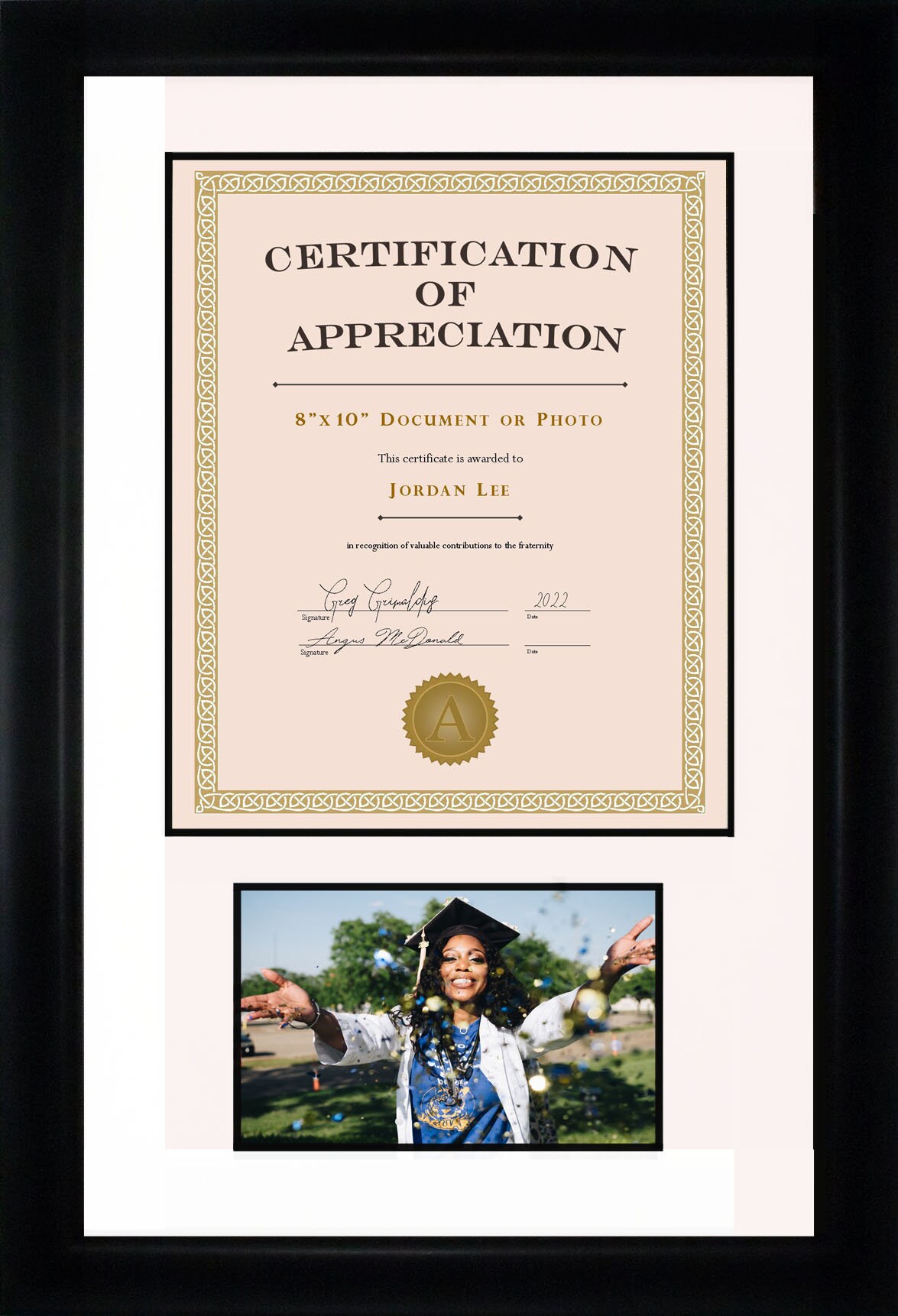 Graduation Diploma University Certificate 8x10 With 5x7 Photo Matted ...