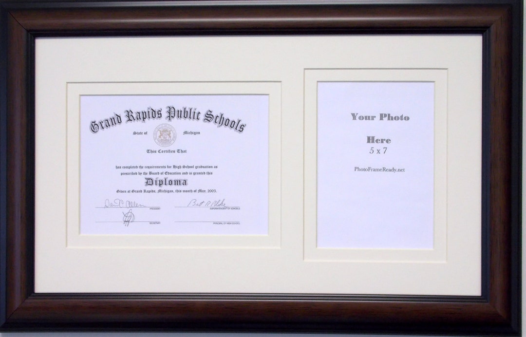 Graduation Diploma Certificate Photo Frame Matted Holds 6 X 8 ...
