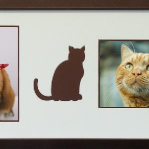 Cat Photo Collage Frame: Brown Wood, Holds Two 5x7 Photos - Etsy