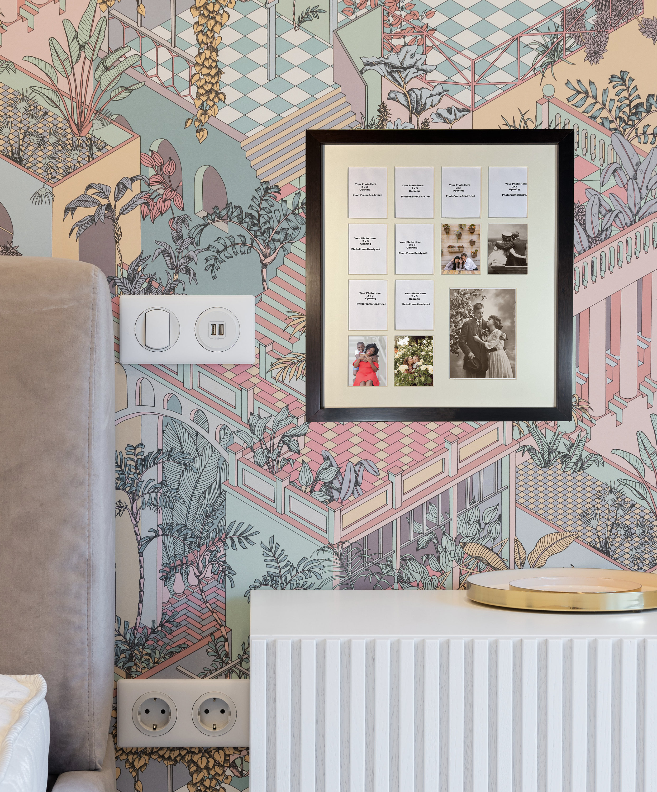 Multiple Opening Photo Frame With Twelve 2x3 Wallet Size Openings and ...