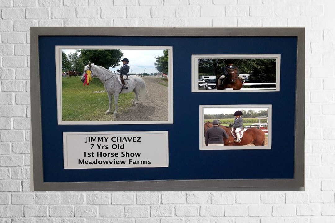 Collage Photo Frame Wall Mount Display With Name Plate, Certificate or ...