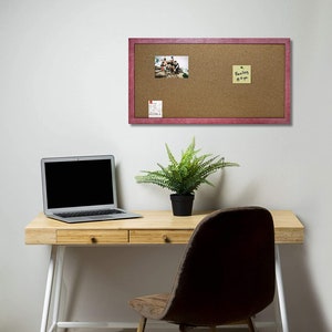 Cork Bulletin Board 24 X 12 Colorful Distressed Wood Frame for Office ...