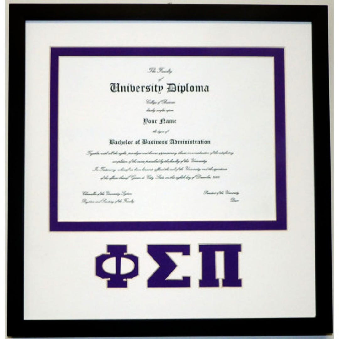 Phi Sigma Pi Diploma Certificate Frame for 8x10-8.5x11 and 9x7 ...
