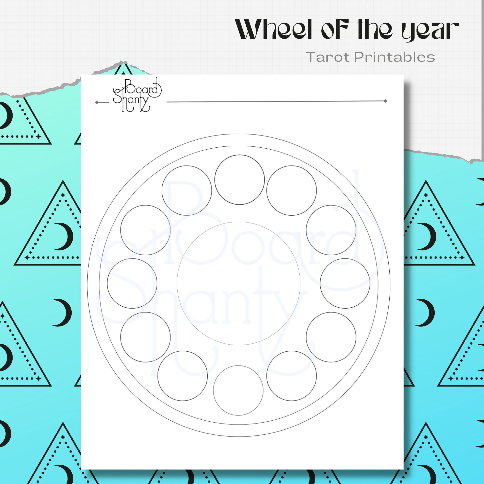 Wheel of the Year Printable | Tarot Journal | Tarot Spread - Etsy