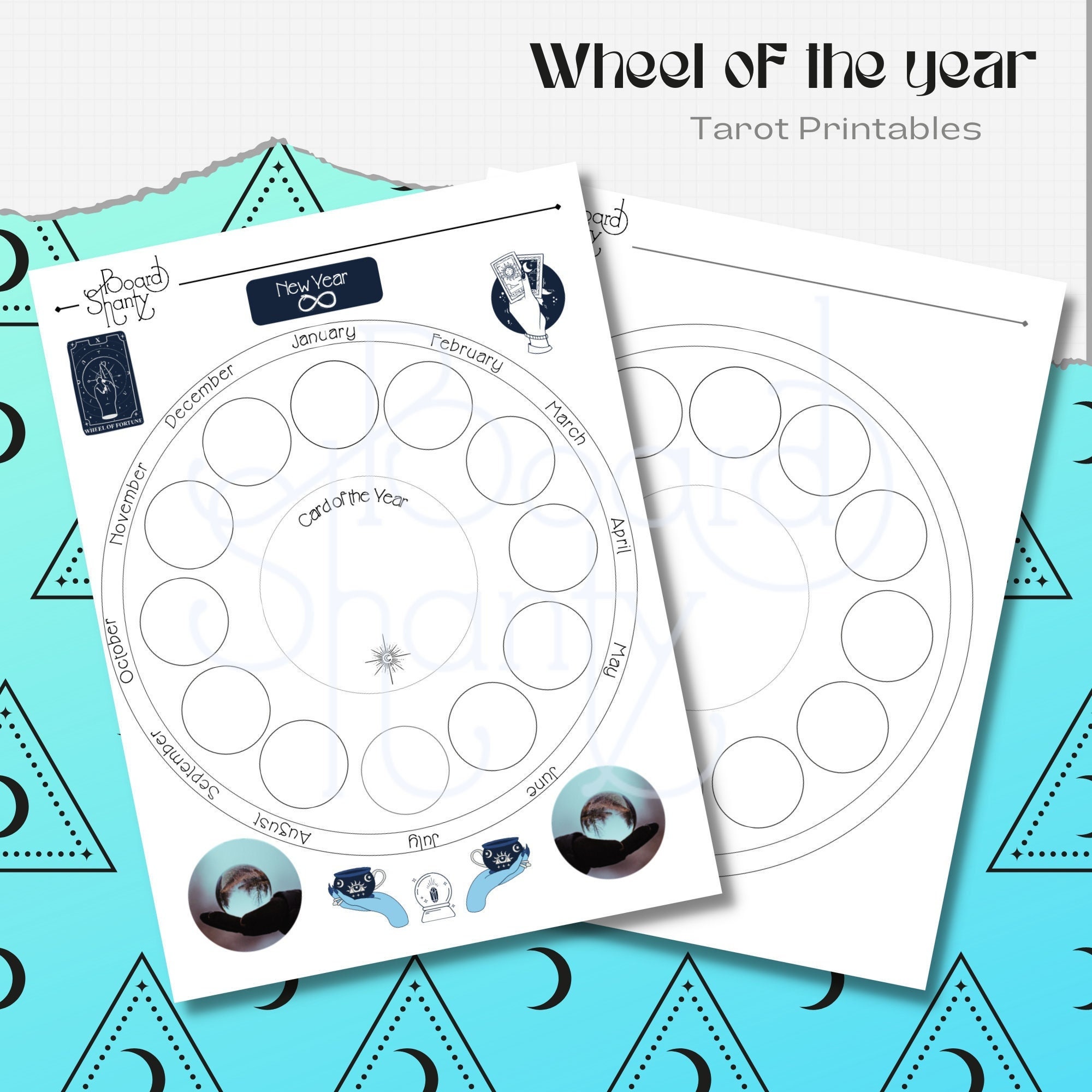 Wheel of the Year Printable | Tarot Journal | Tarot Spread - Etsy