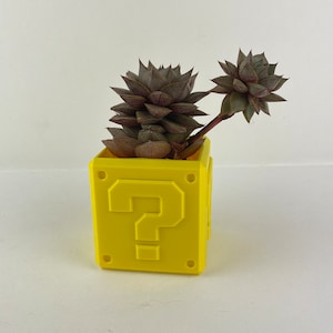 Super Mario Bros Question Block Planter Flowerpot Super Mario Plant ...