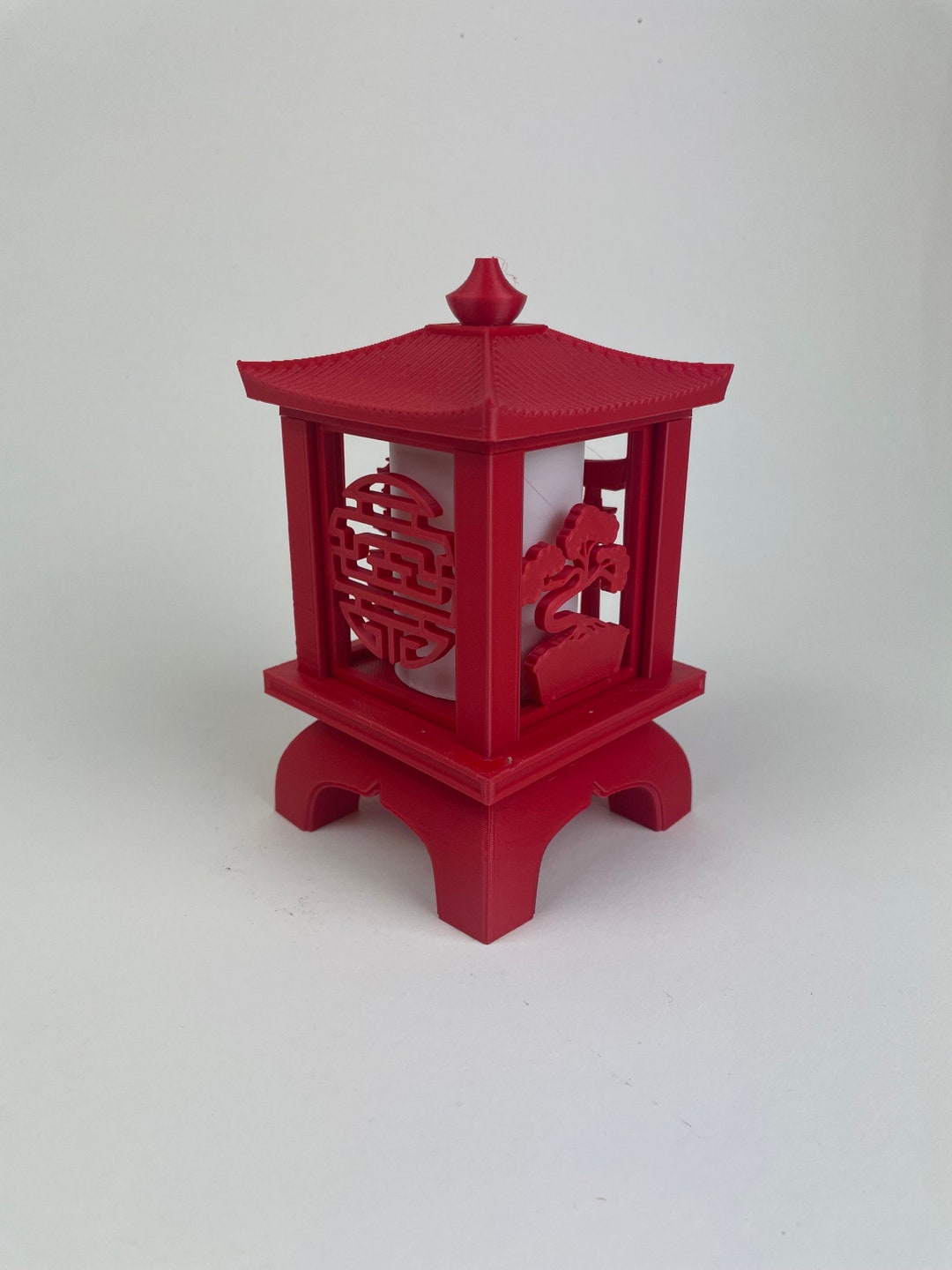 Japanese Lantern Lamp, Red Sakura Lamp, Cherry Blossoms Japanese Style ...