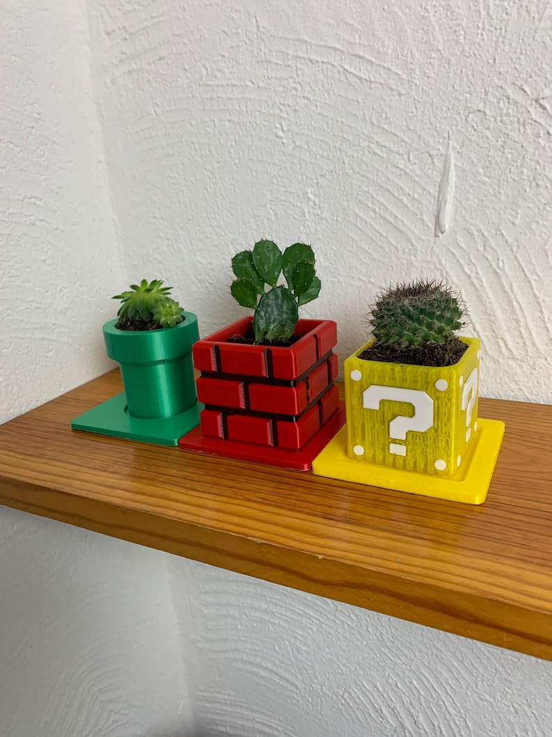 Super Mario Planters Flower Pots | Super Mario Planter | Office Decor ...