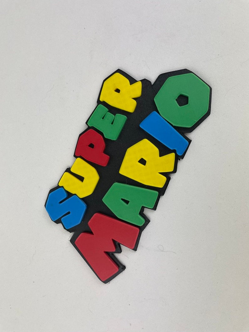 Super Mario | Super Mario 3D Logo | Fun Mario Decor | Fun Mario Gift - Etsy