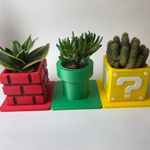 Super Mario Planters Flower Pots Super Mario Planter Office Decor Home ...