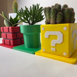 Super Mario Planters Flower Pots Super Mario Planter Office Decor Home ...