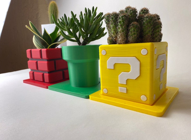 Super Mario Planters Flower Pots | Super Mario Planter | Office Decor ...