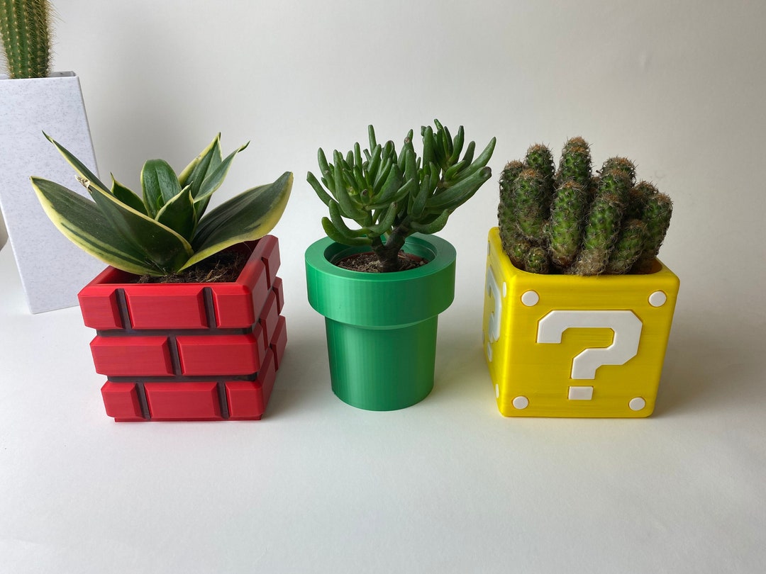 Super Mario Planters Flower Pots | Super Mario Planter | | Office Decor ...