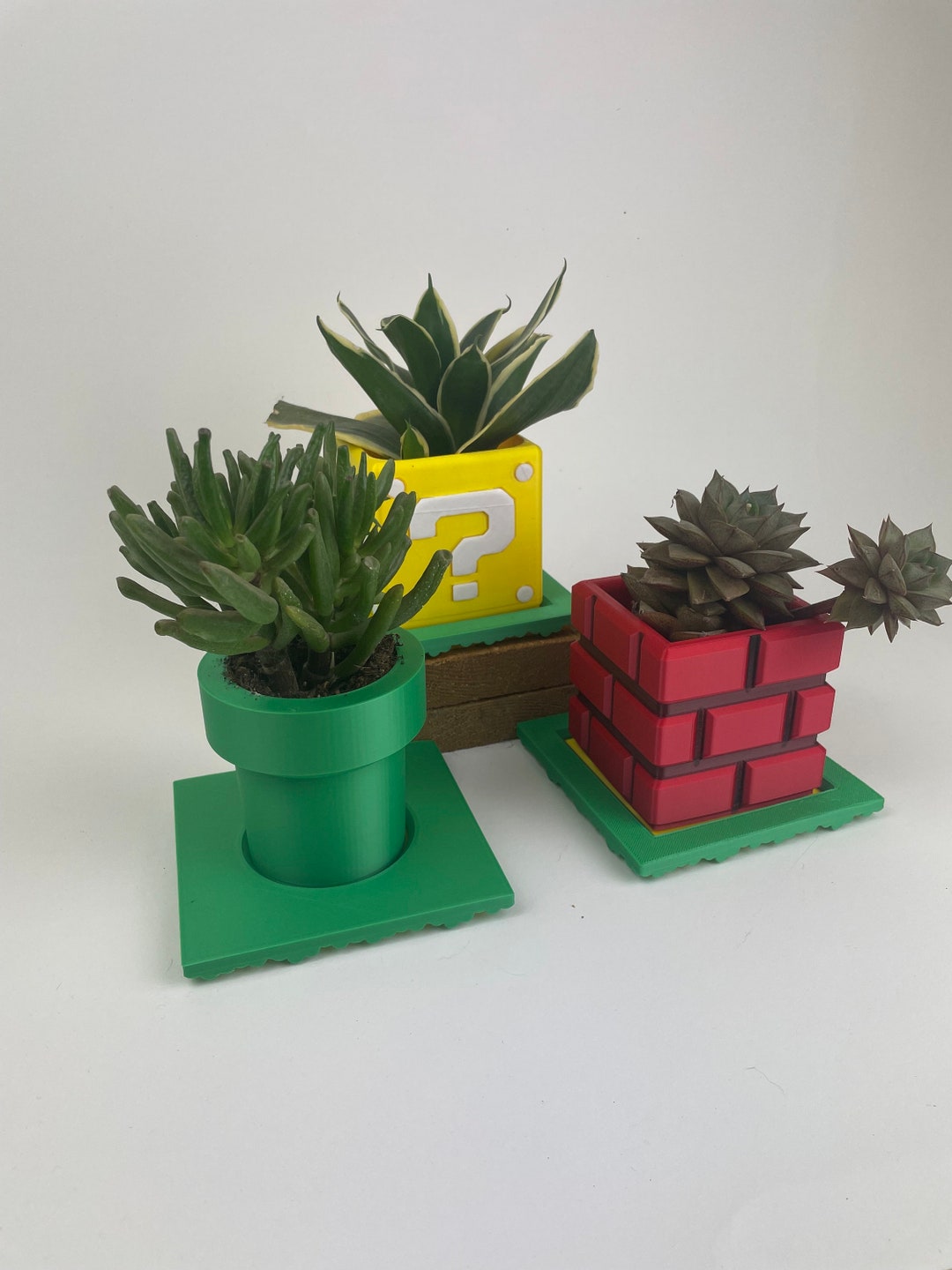 Set of 3 Super Mario Planters Flower Pots | Super Mario Plant ...