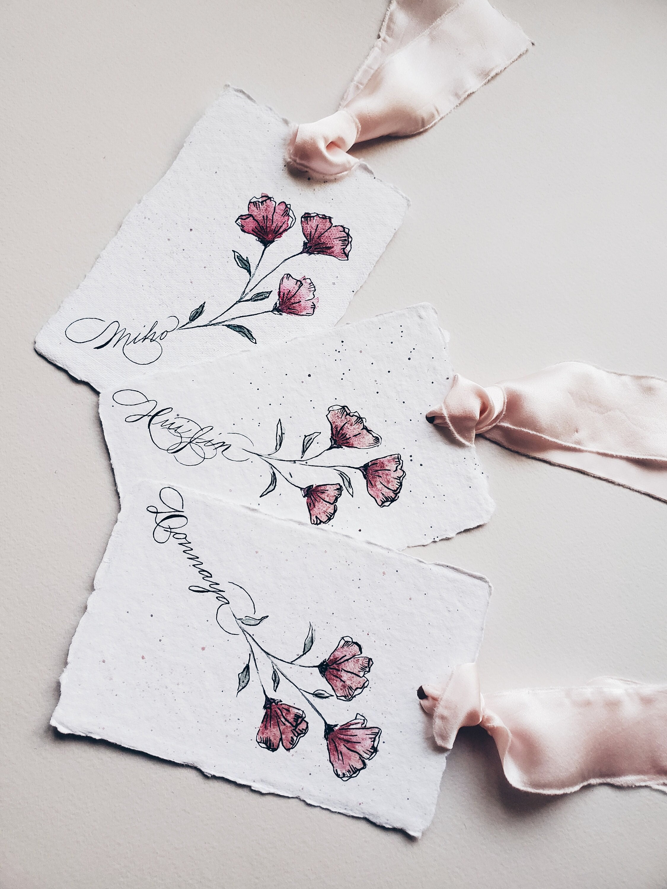 Handwritten Calligraphy Wedding Place Cards/gift Tag/present - Etsy