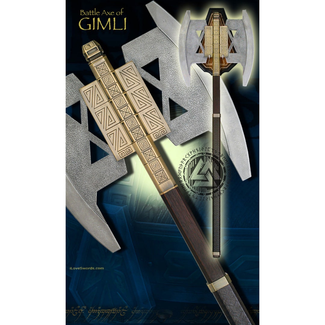 Handmade Lord of the Rings Gimli Battle Replica Axe With Wall - Etsy