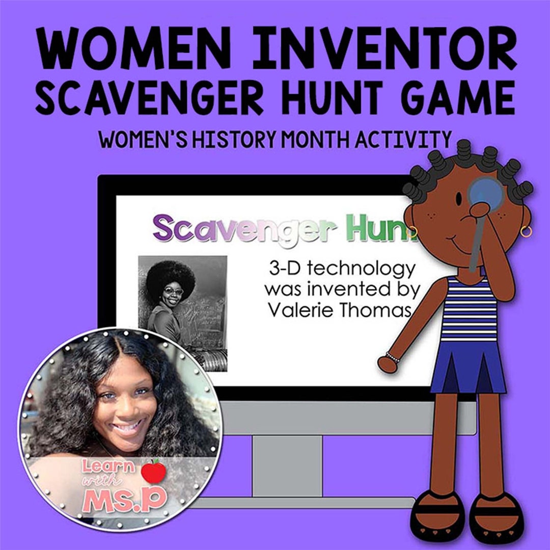 Women's History Month Inventor Scavenger Hunt Game, Digital Game ...