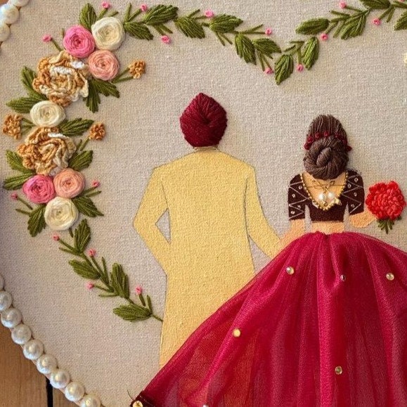 Beautiful Customized Heart Wedding Hoop Art - Embroidery Hoop - Etsy UK