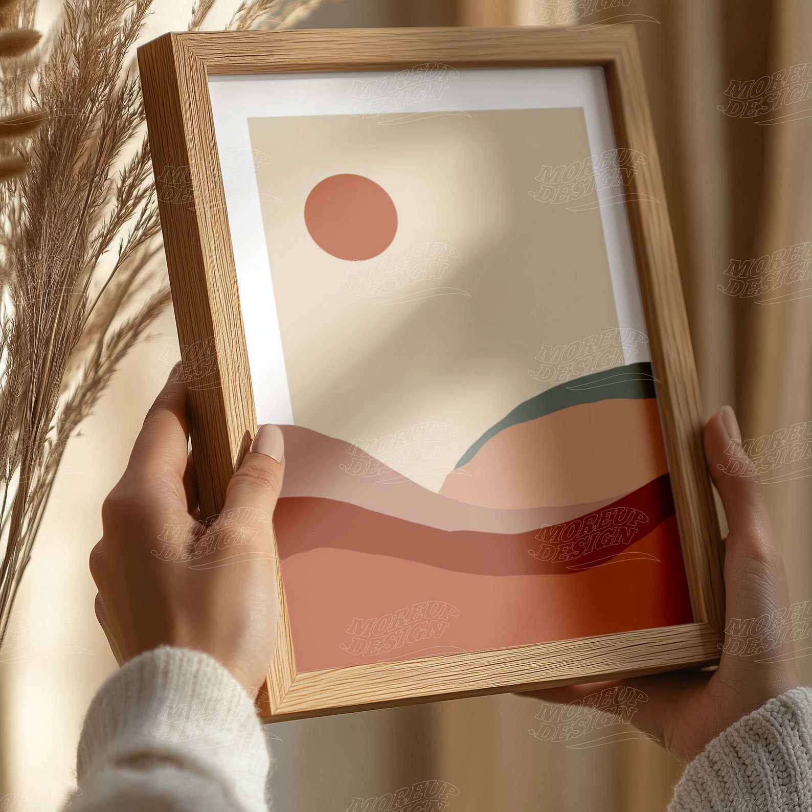 Aesthetic Portrait Poster Frame Photoshop Mockup: Stylish Digital ...
