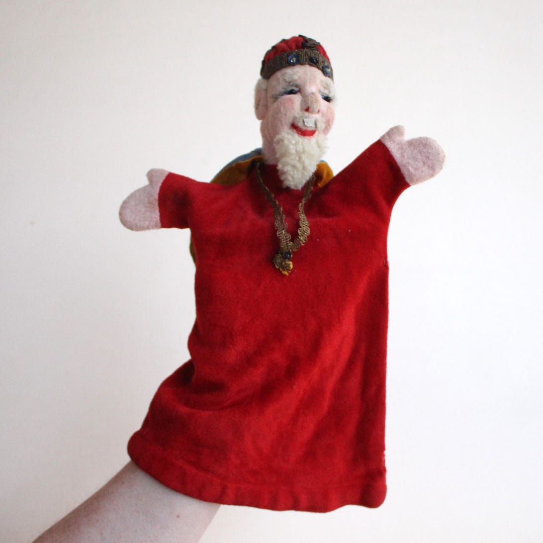 Vintage Handmade Hand Puppet,puppet King, Christmas Puppet - Etsy