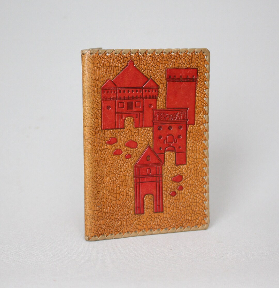 Vintage Leather Notebook Folder, Vilnius Old Town, Vintage Lithuanian ...