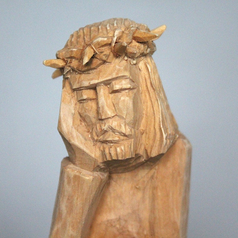 Pensive Christ, Lithuanian Wooden Sculpture, Rupintojelis of Lithuania ...