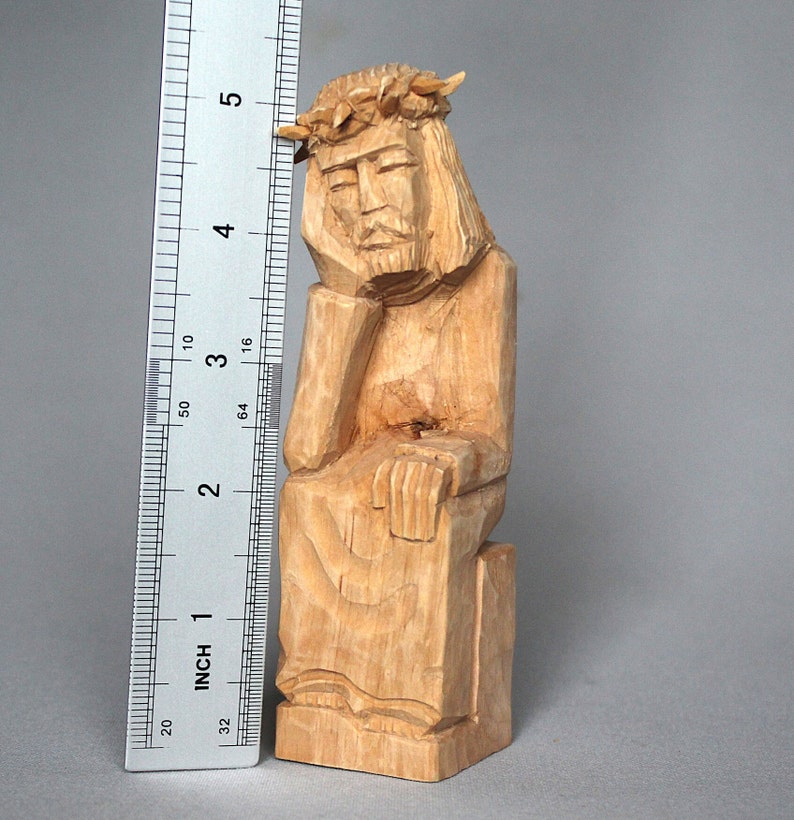 Pensive Christ, Lithuanian Wooden Sculpture, Rupintojelis of Lithuania ...