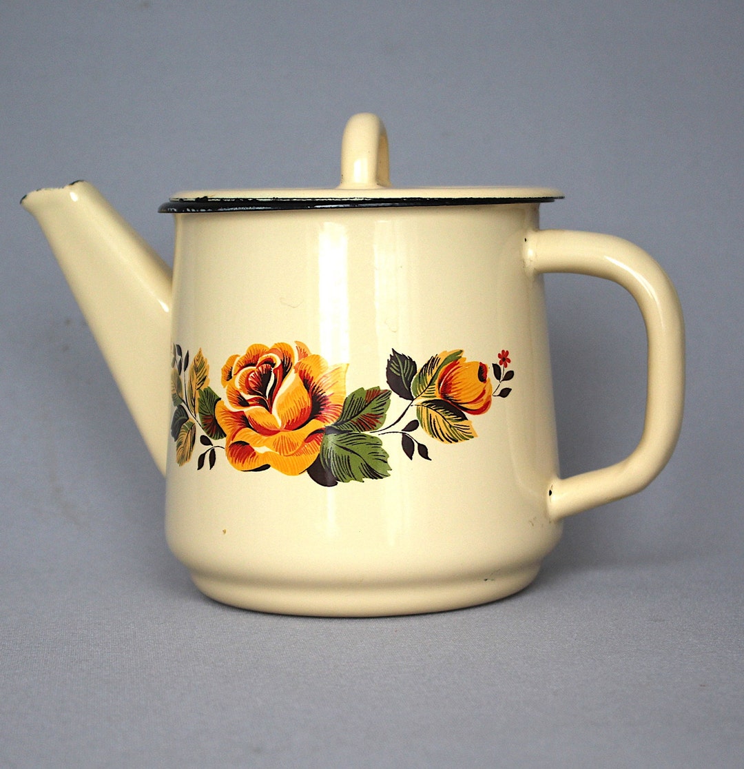 Vintage Enamel Jug, Old Enamel Pitcher, Pitcher for Milk, Enamel Vase ...