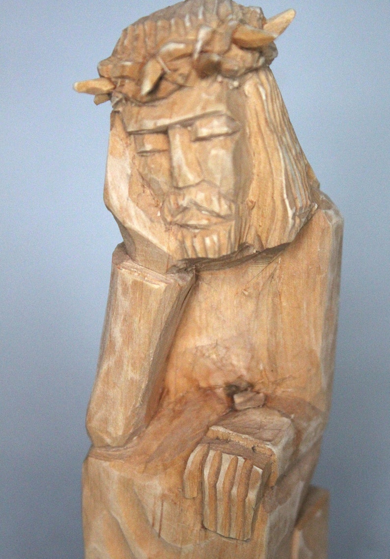 Pensive Christ, Lithuanian Wooden Sculpture, Rupintojelis of Lithuania ...