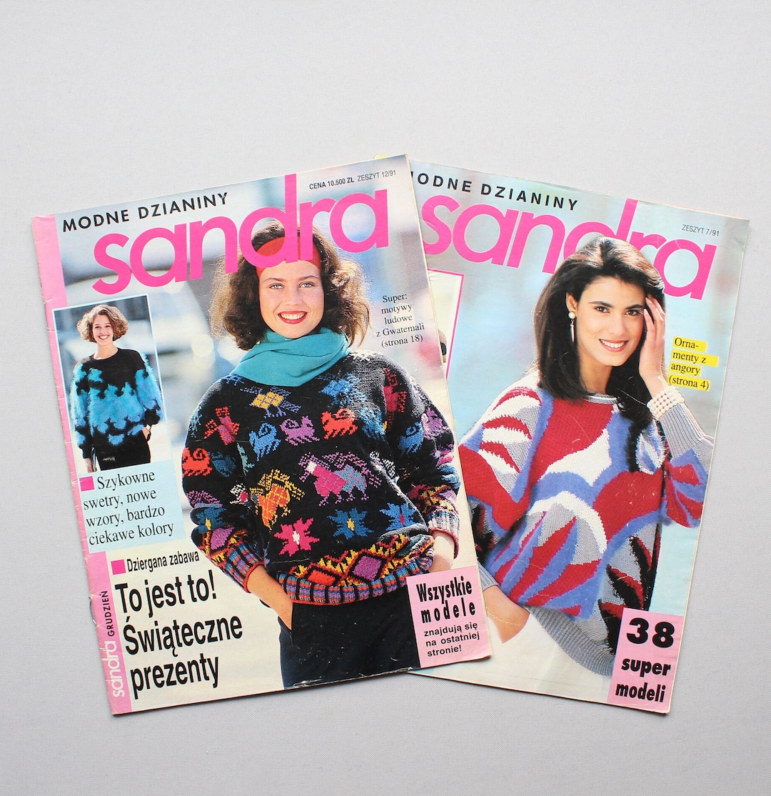 Vintage Sandra Knitting Magazines: 1991 Polish Handicraft Patterns - Etsy