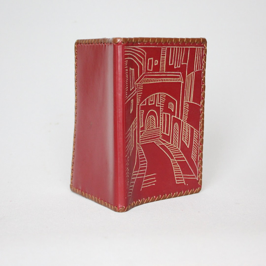 Vintage Leather Notebook Folder, Vilnius Old Town, Vintage Lithuanian ...