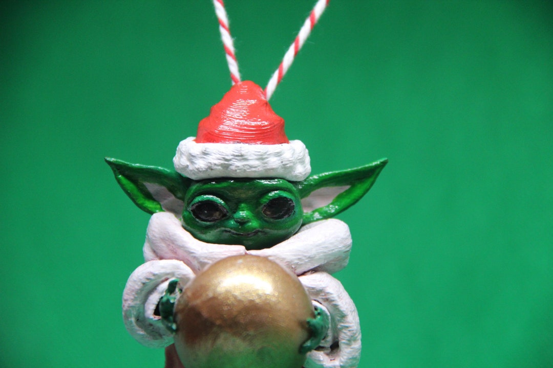 Baby Yoda Christmas Tree Ornament, Natural Plastic and Bright Star Wars ...