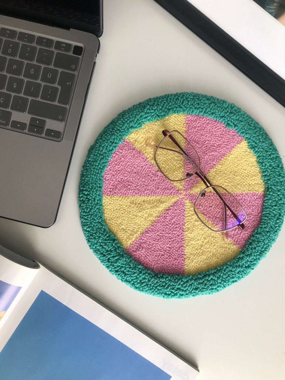 Punch Needle Rug, Mini Table Rug, Tufting Rug Art, Home Decor Rug - Etsy