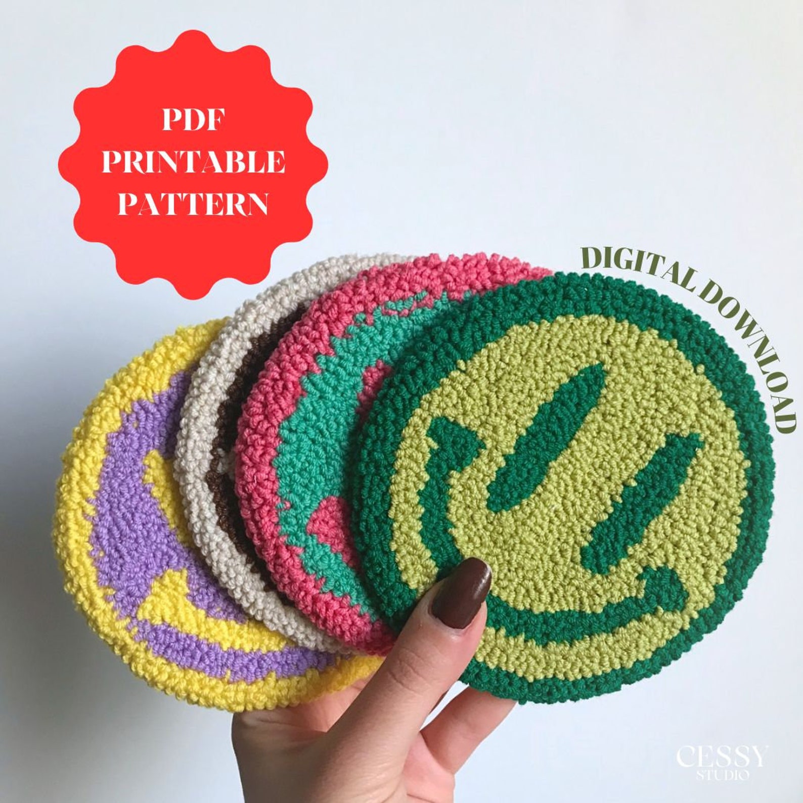 DIY Punch Needle Template, Digital Punch Needle Pattern, Digital ...