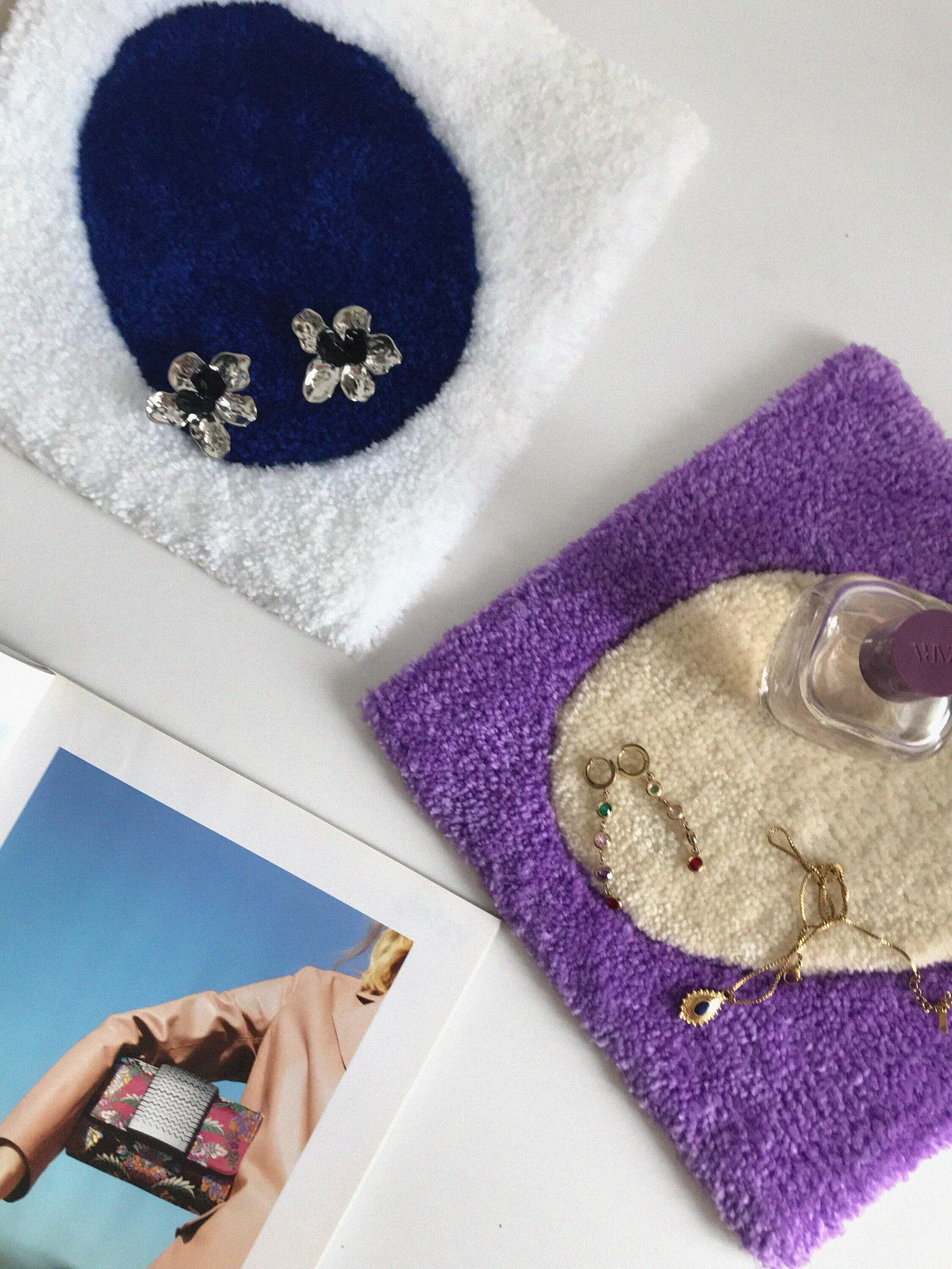 Amorphous Tufting Rug, Mini Table Rug, Tufting Rug Art, Home Decor Rug ...