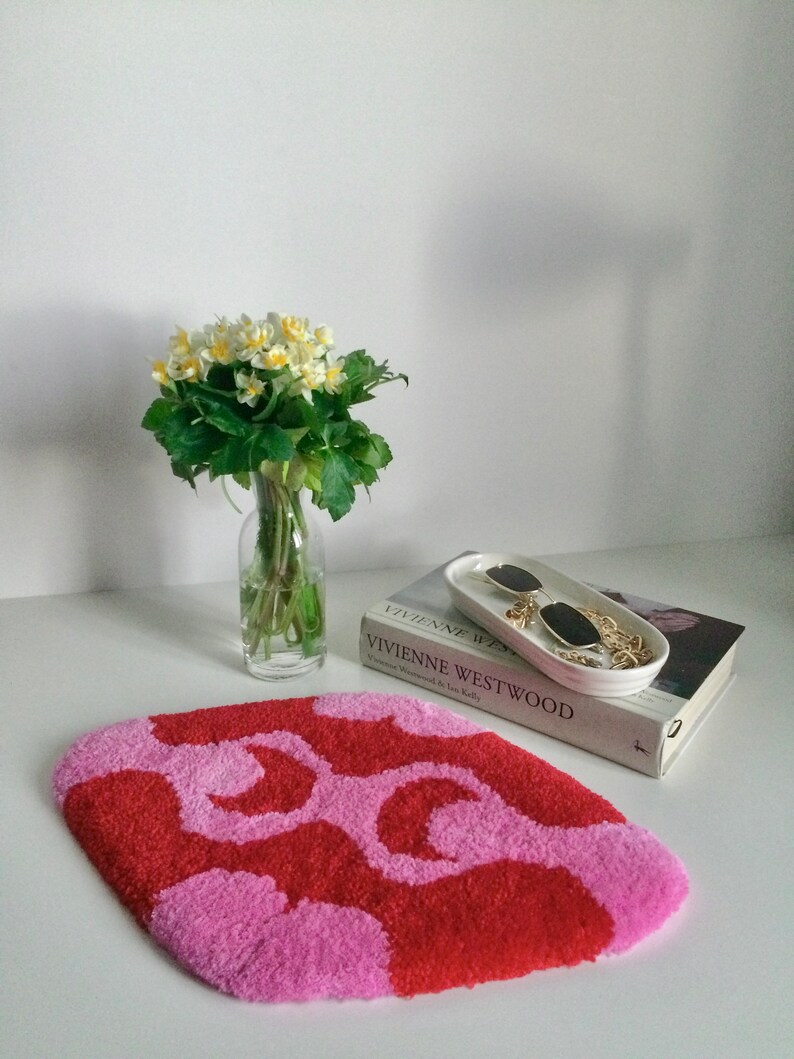 MOON WAVES Tufted Rug, Mini Table Rug, Home Decor Rug - Etsy