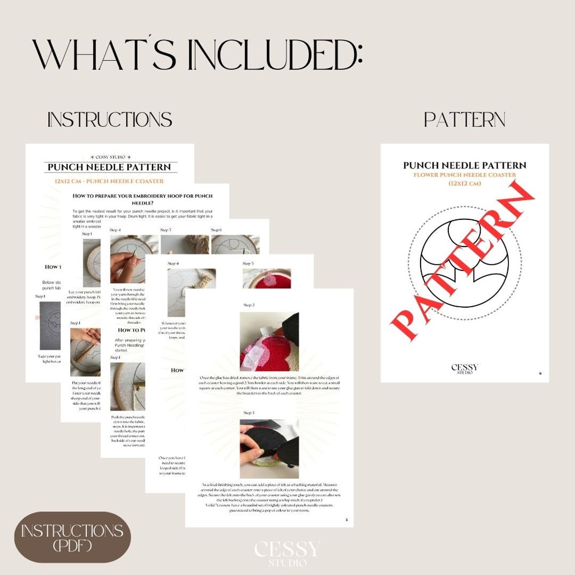 DIY Punch Needle Template, Digital Punch Needle Pattern, Digital ...
