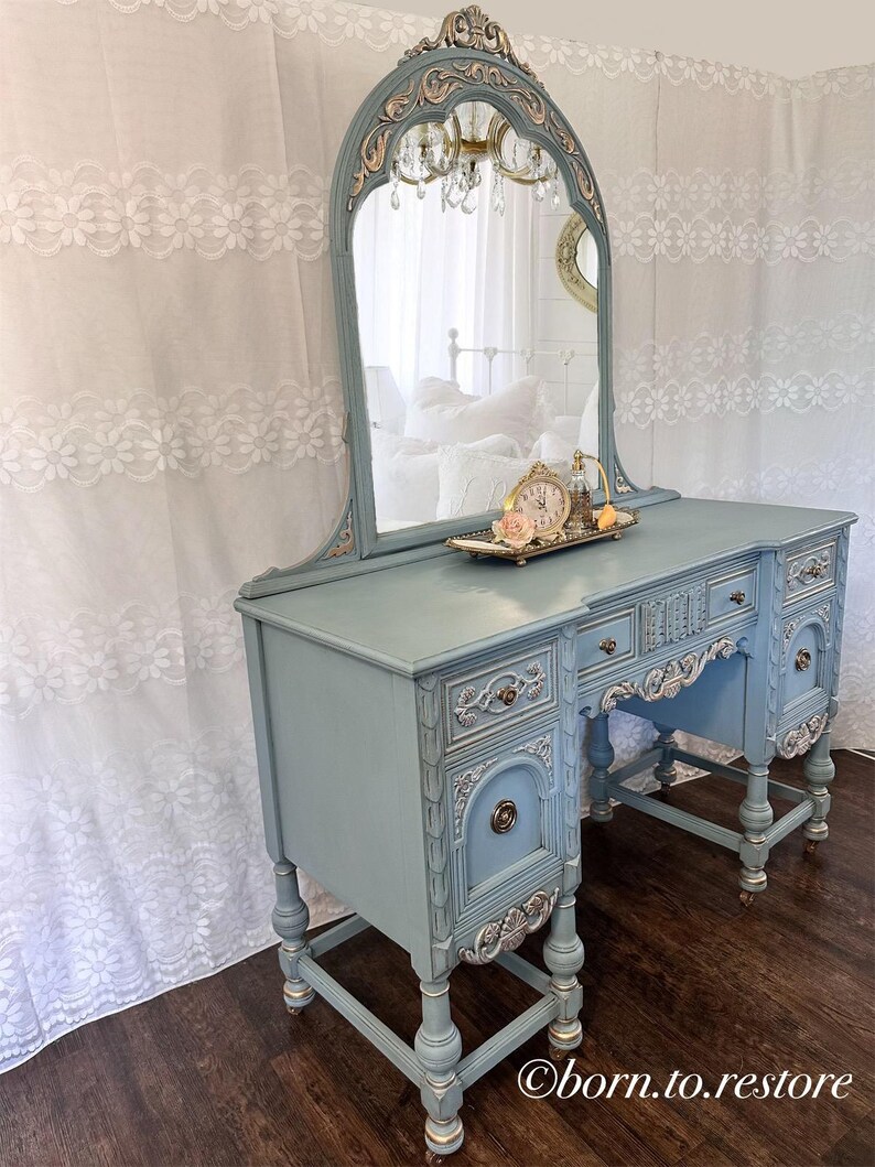 Antique Vanity/vintage Vanity/make up Vanity/make up Table/painted ...