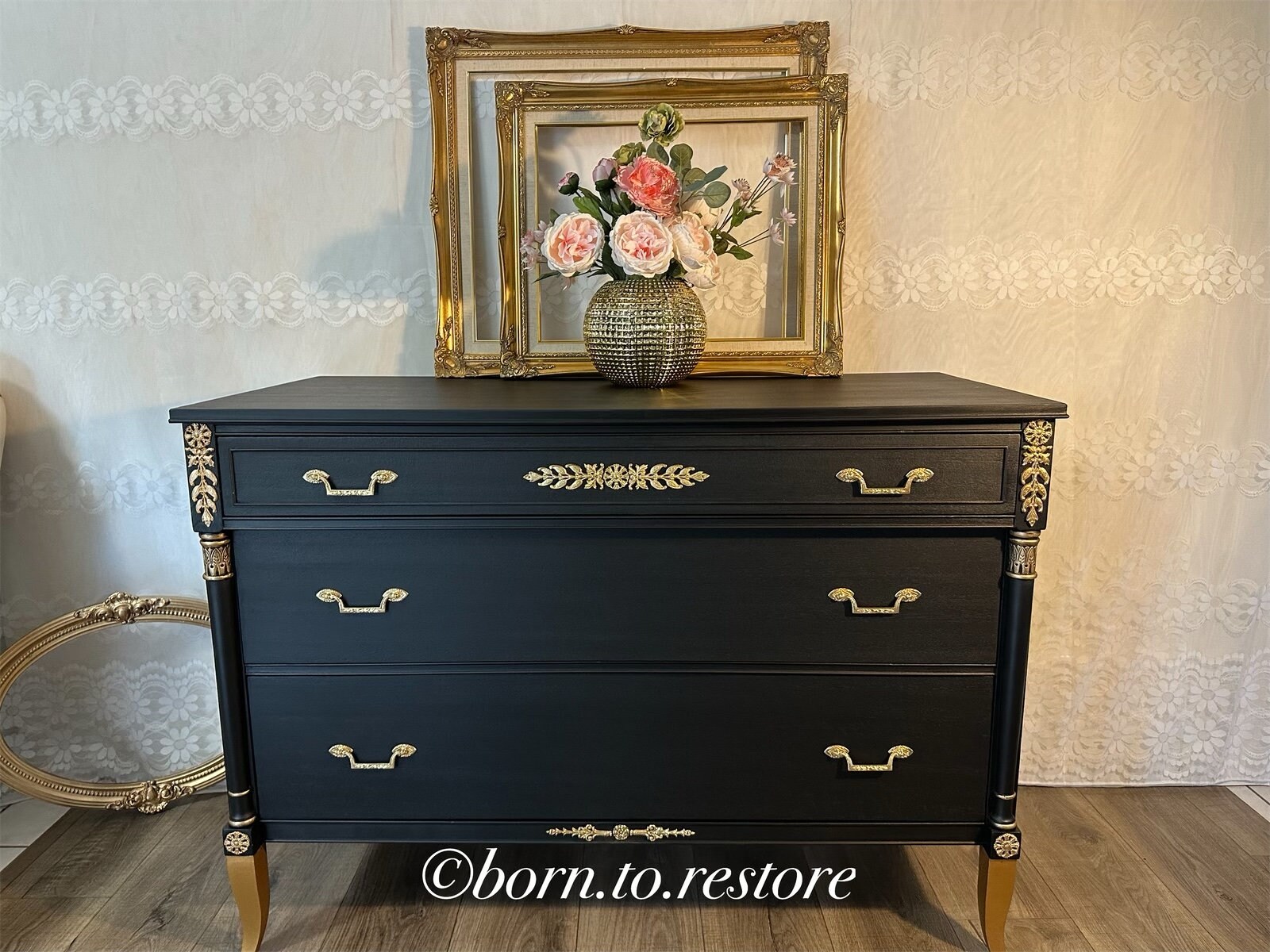 SOLD ****please Do Not Purchase Vintage Dresser/ Black Dresser/classic ...