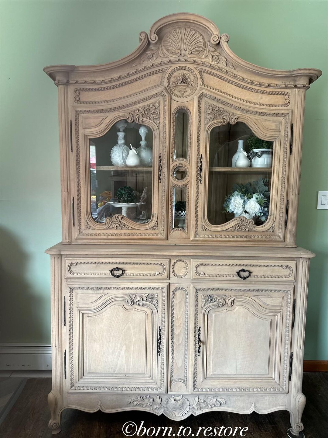Antique Hutch/vintage Hutch/ French Hutch/louis XV Hutch/ China Cabinet ...