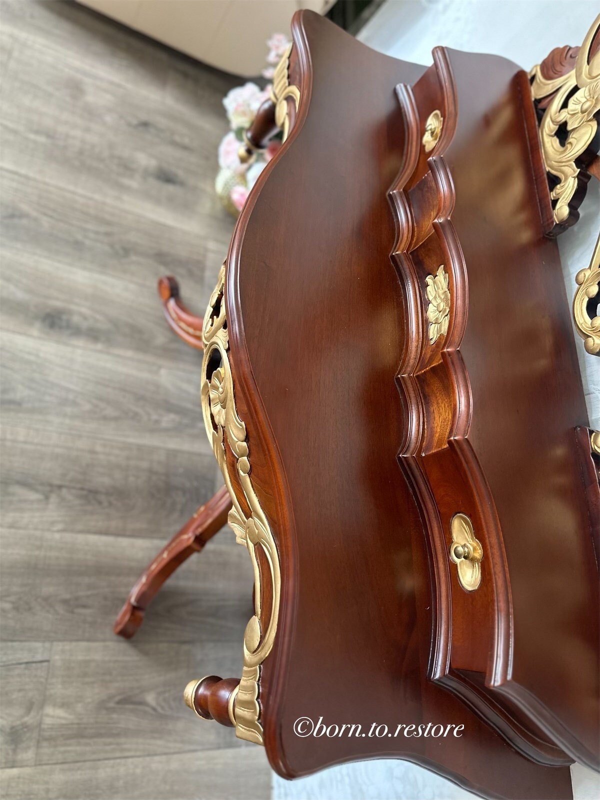 Rococo Vintage Vanity/make up Vanity/ Dressing Table/ Refinished Vanity ...