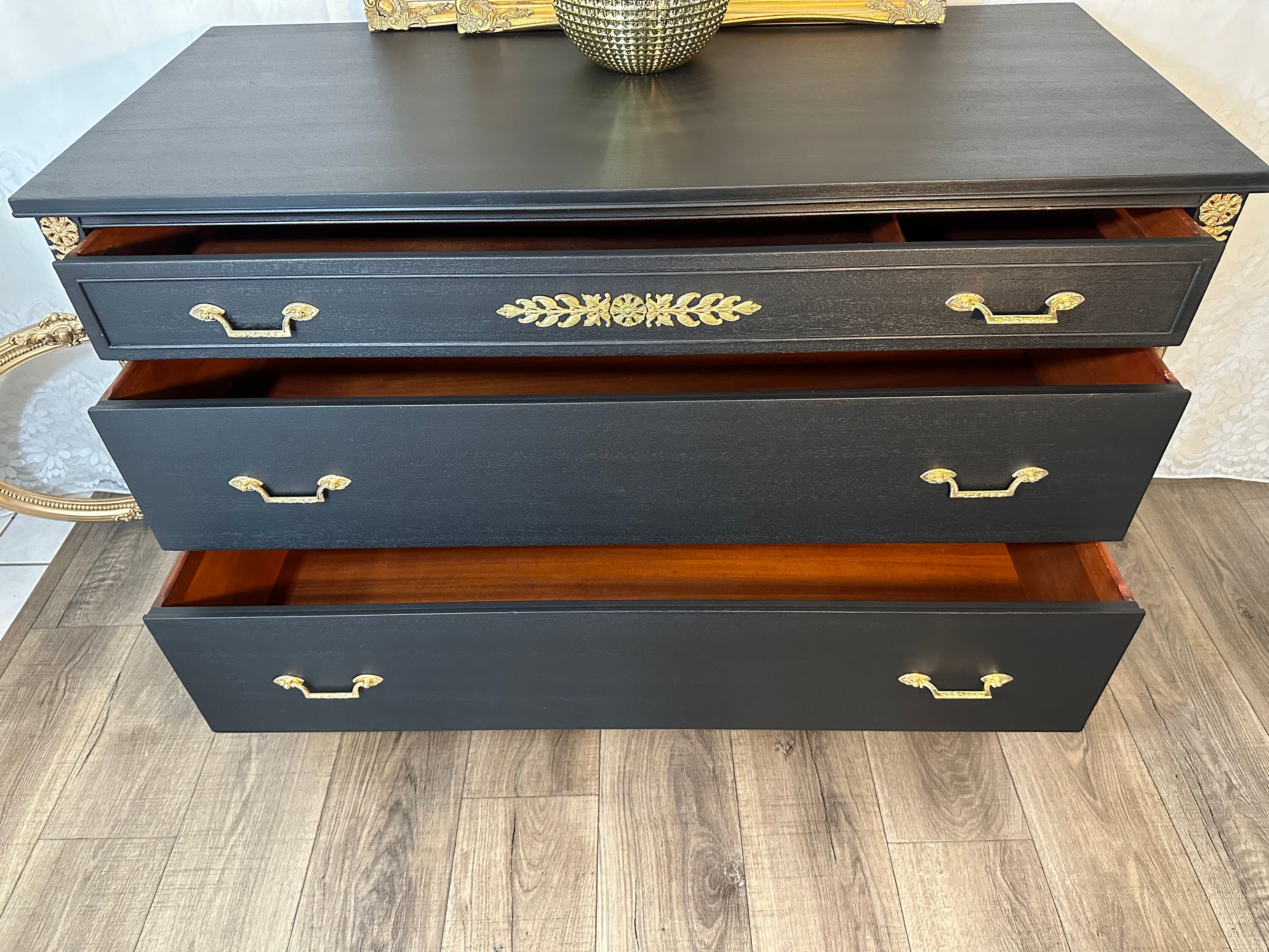 SOLD ****please Do Not Purchase Vintage Dresser/ Black Dresser/classic ...