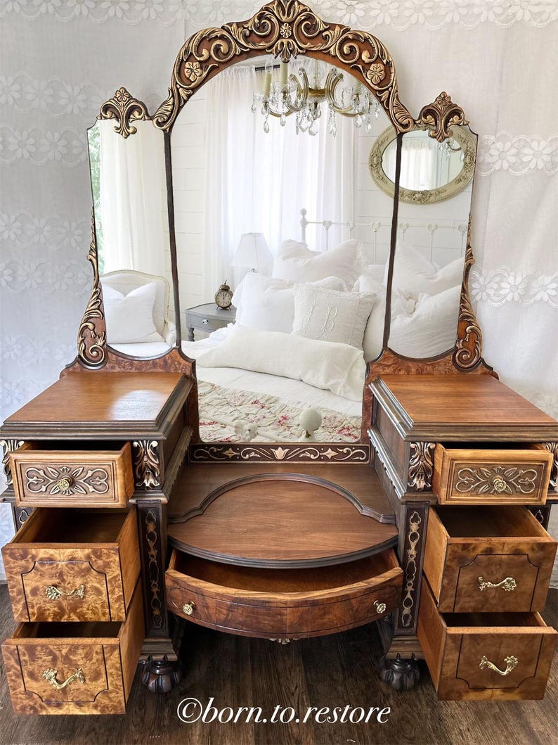 Antique Vanity/vintage Vanity/victorian Vanity/refinished Vanity/make ...