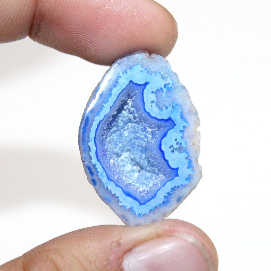Sky Crystal Unique Blue Dyed Agate Geode, With a Magical Inner Glow ...