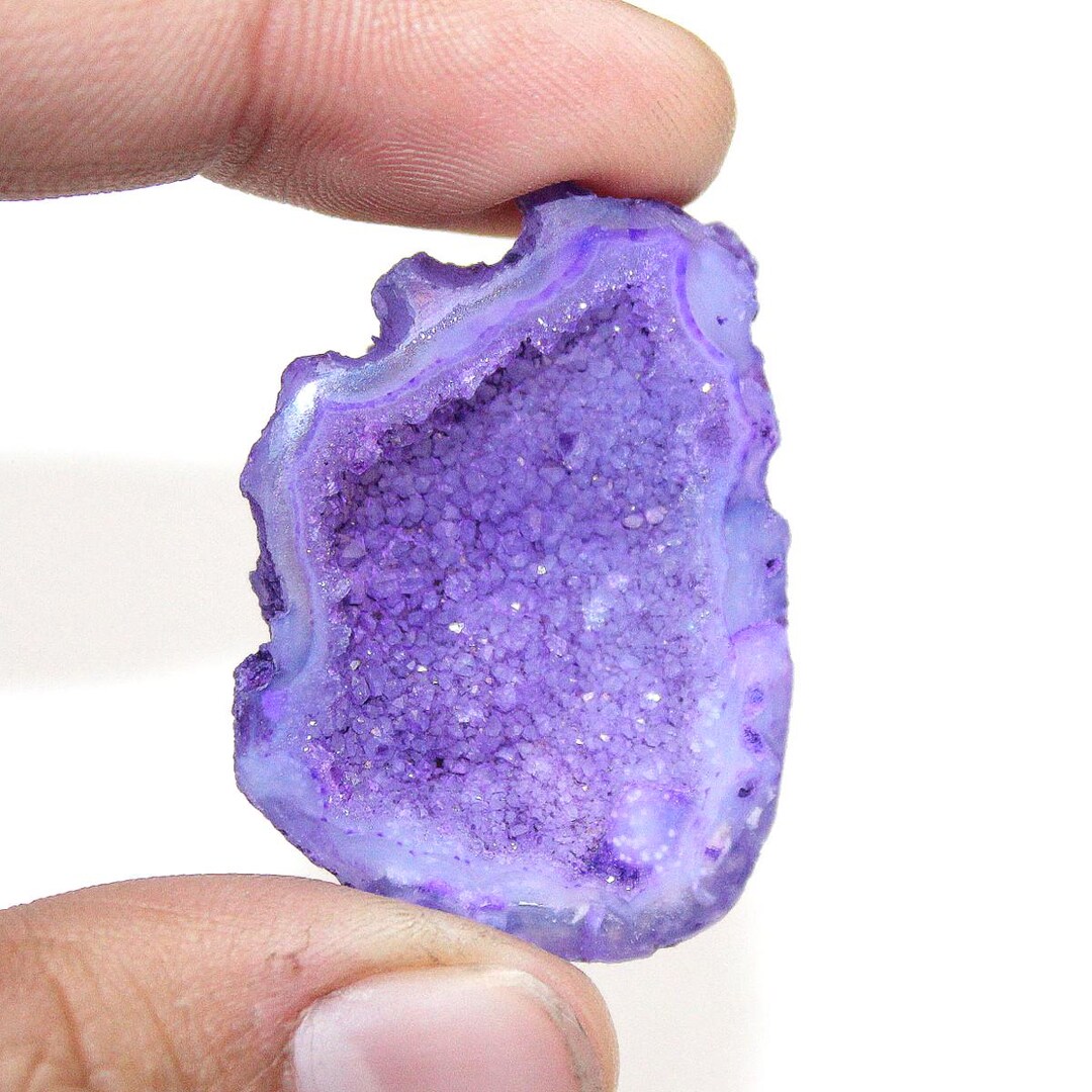 Enchanted Twilight Mini Purple Agate Geode for Jewelry & Crafts, Dyed ...