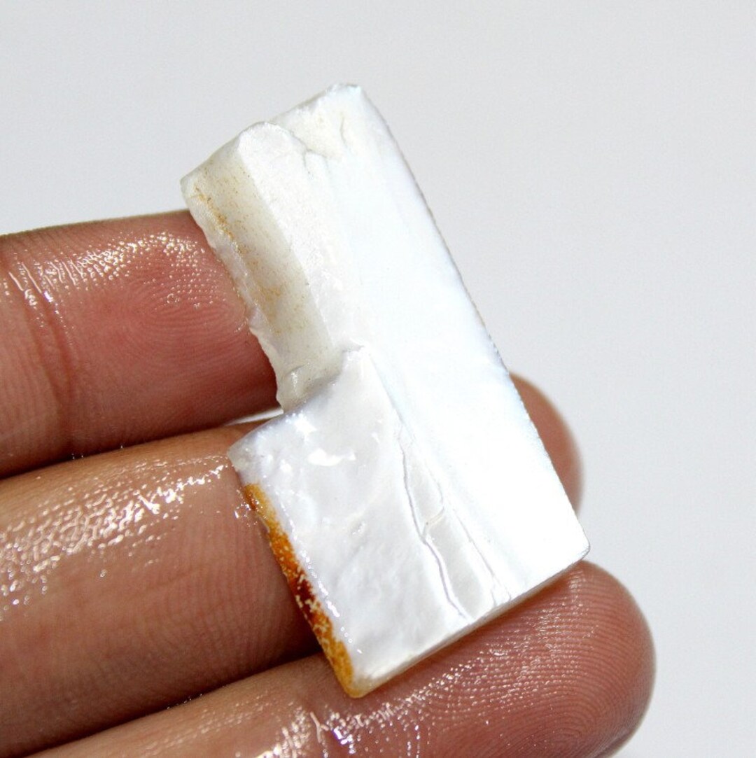 White Moonstone Slices Rough Stone, Slim Slice Raw Minerals, White ...