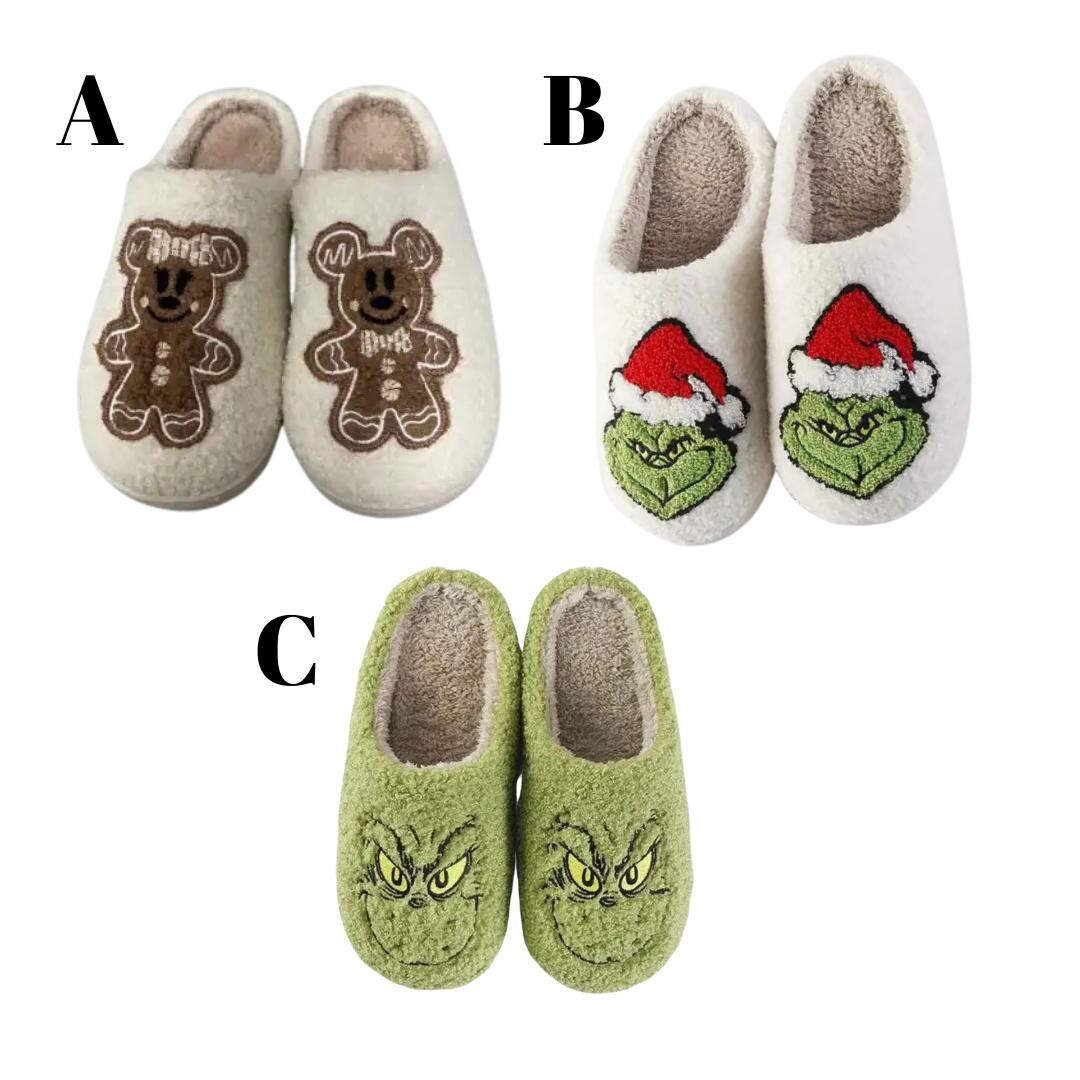 Christmas Slippers,holiday Slippers,cozy Slippers,gingerbread Slippers ...