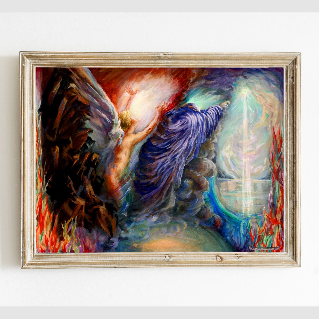 Love Light Death Transition Rebirth Antique Printable Painting, Winged ...